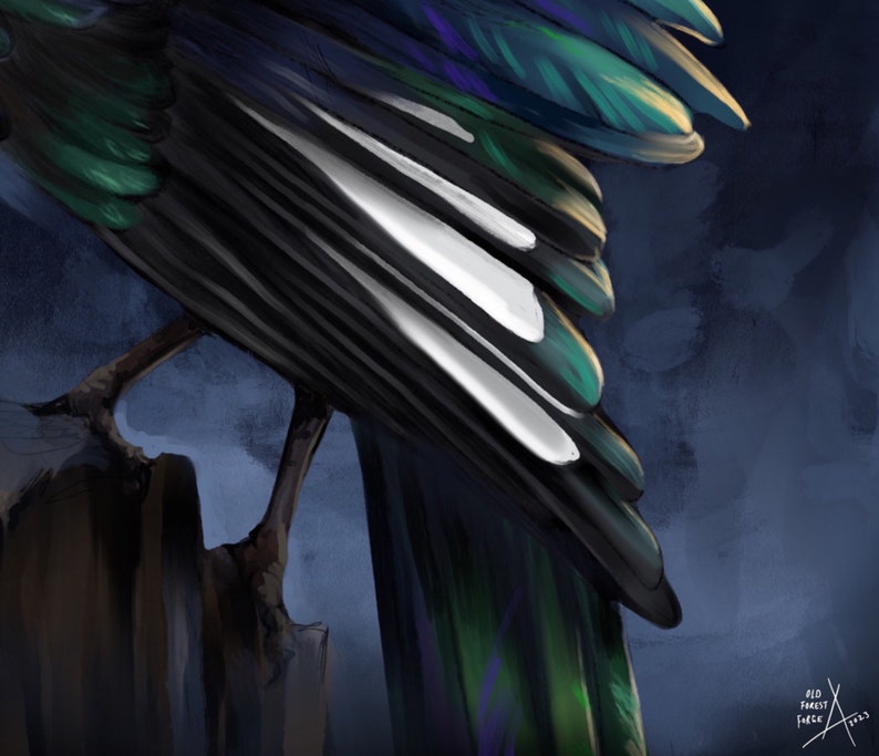 Glastonbury Tor Guardian Magpie Gothic Art Print - Etsy