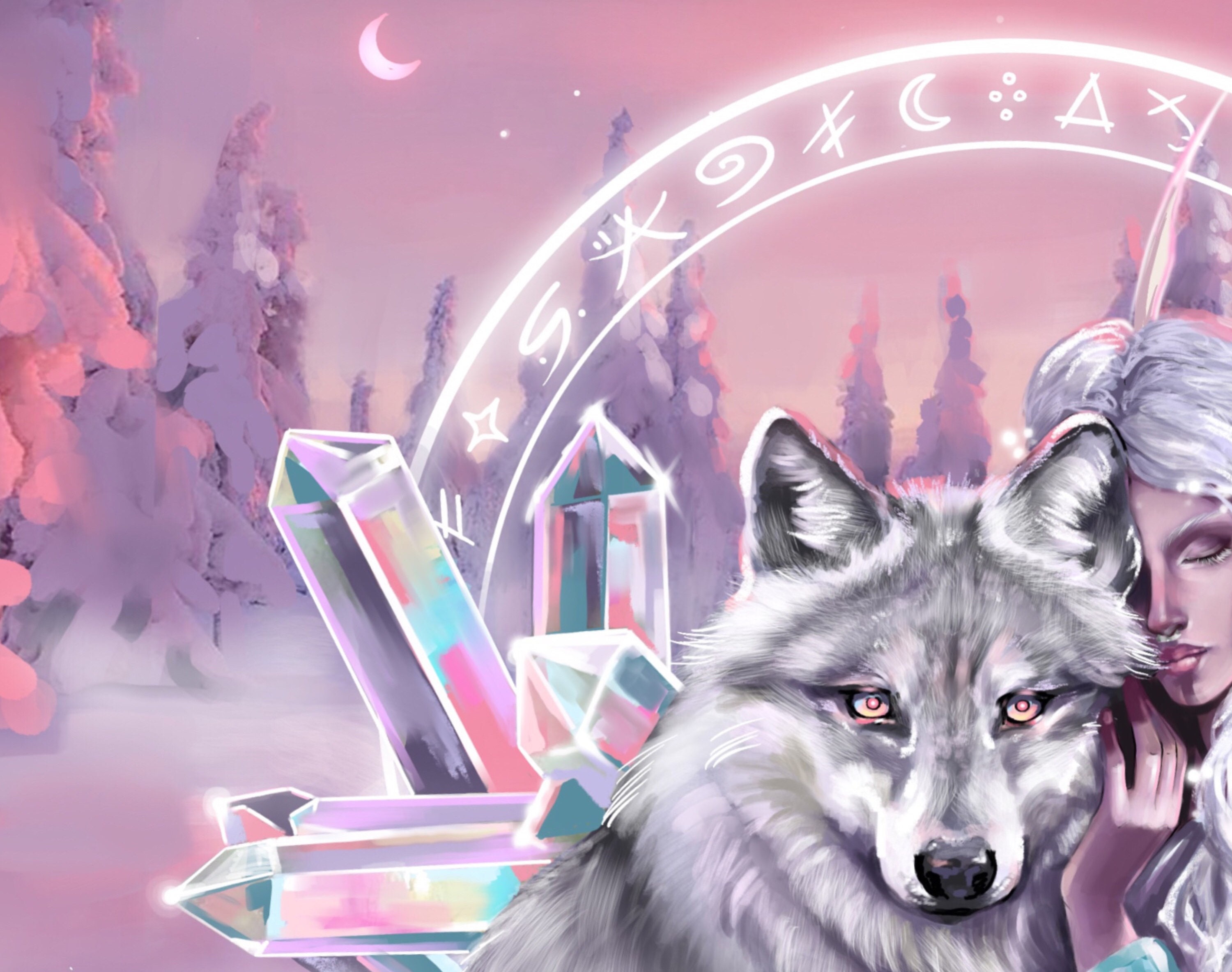 Angel Aura Wolf Fairy Fantasy Art Print - Etsy