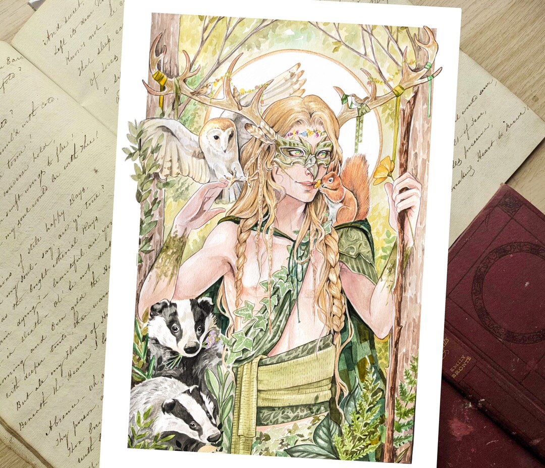 Lord of the Forest Greenman Fairy Art Print - Etsy