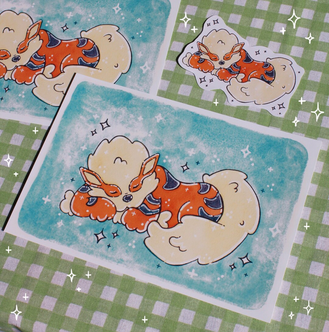 Arcanine Pokémon Sticker and Print - Etsy