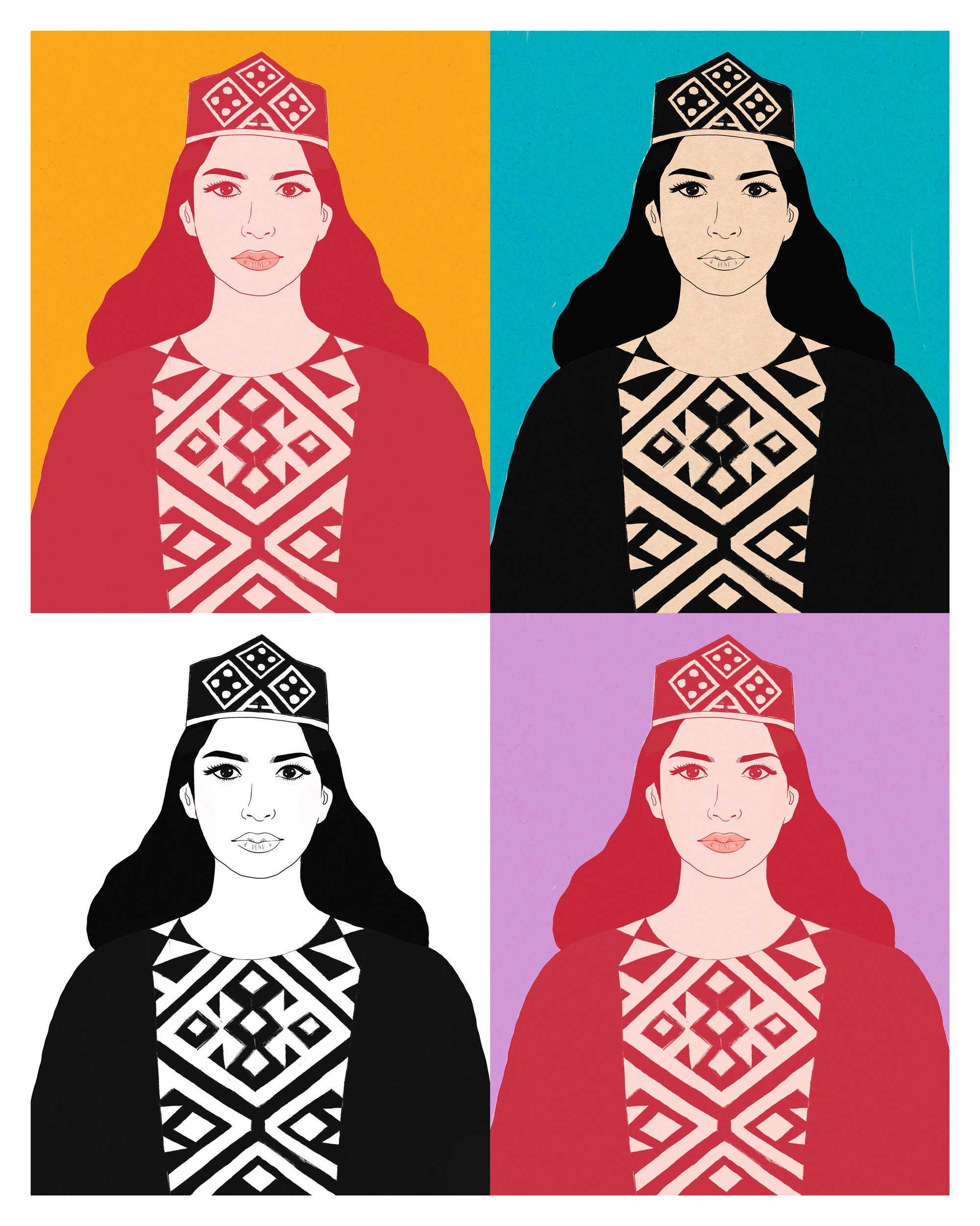 Art Print — Armenian Dress Color Blocks With WHITE BORDER - Etsy