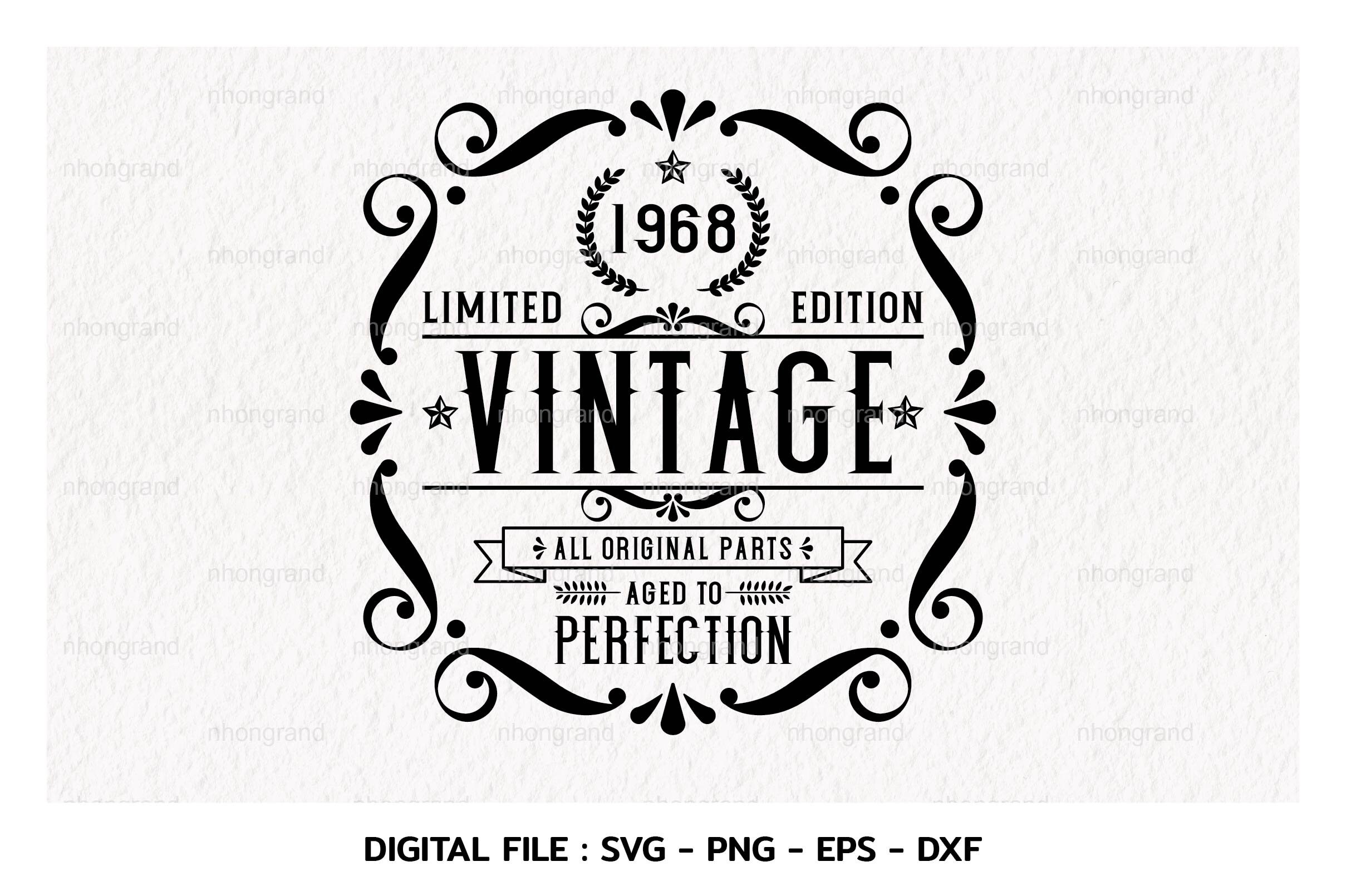 Birthday Vintage 1968 Svg Aged to perfection Birthday | Etsy
