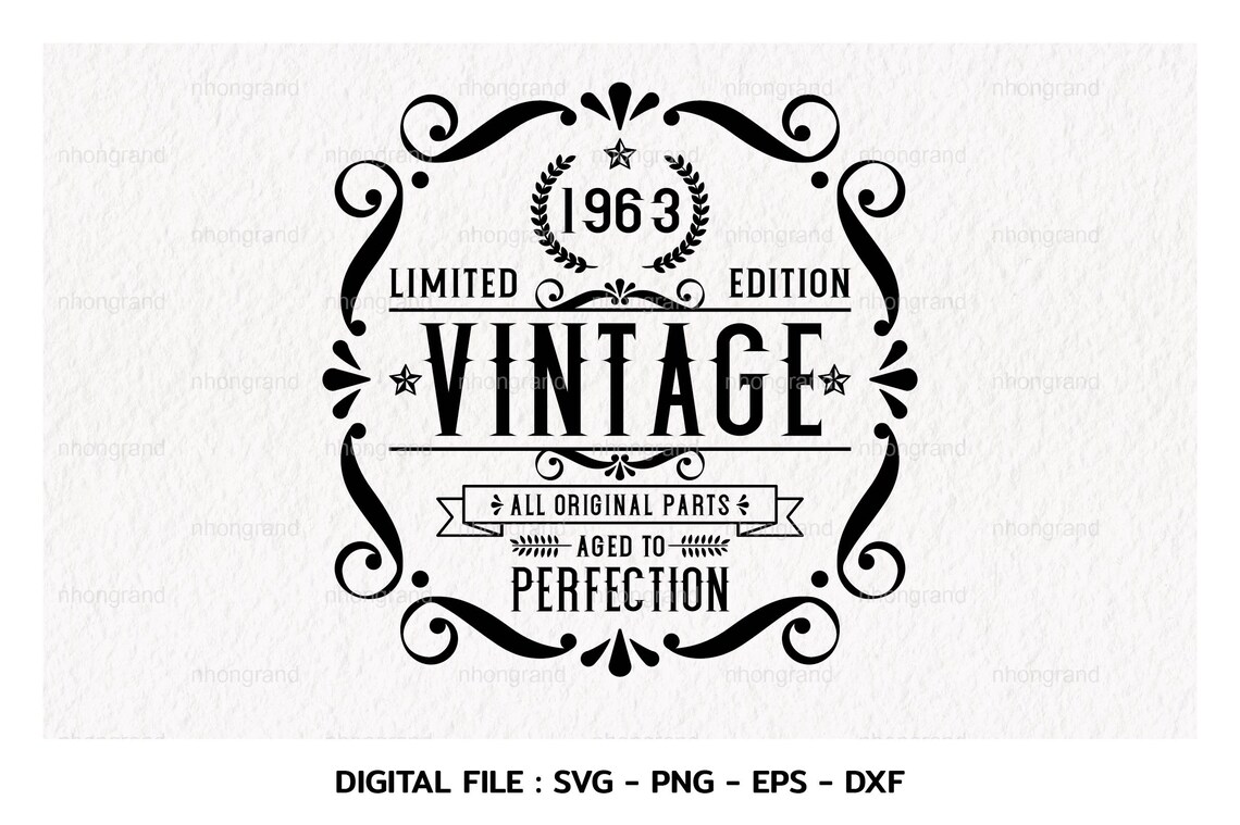 Birthday Vintage 1963 Svg Aged to Perfection Birthday - Etsy