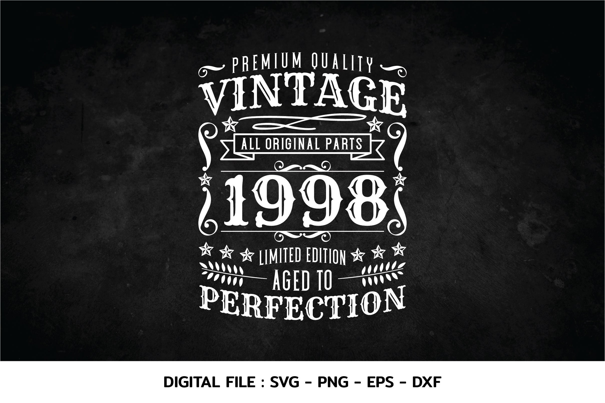 Birthday Vintage 1998 Svg Aged to Perfection Birthday - Etsy
