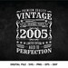 Birthday Vintage 2005 Svg, Aged to Perfection, Birthday Premium Quality ...