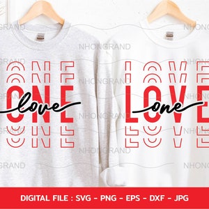 One Love SVG: Couple Matching Shirts Design (digital Download) - Etsy