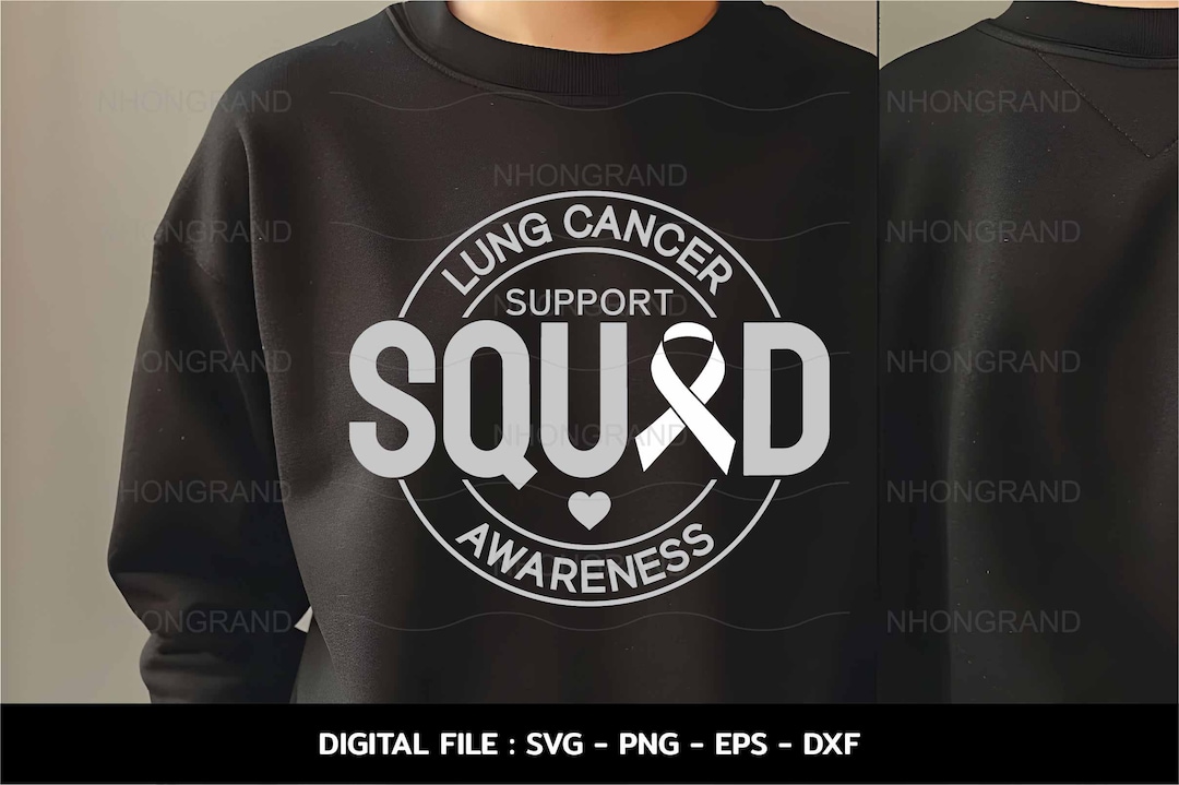 Support Squad Lung Cancer Awareness Svg, White Ribbon Lover Gift, T ...