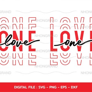 One Love SVG: Couple Matching Shirts Design (digital Download) - Etsy