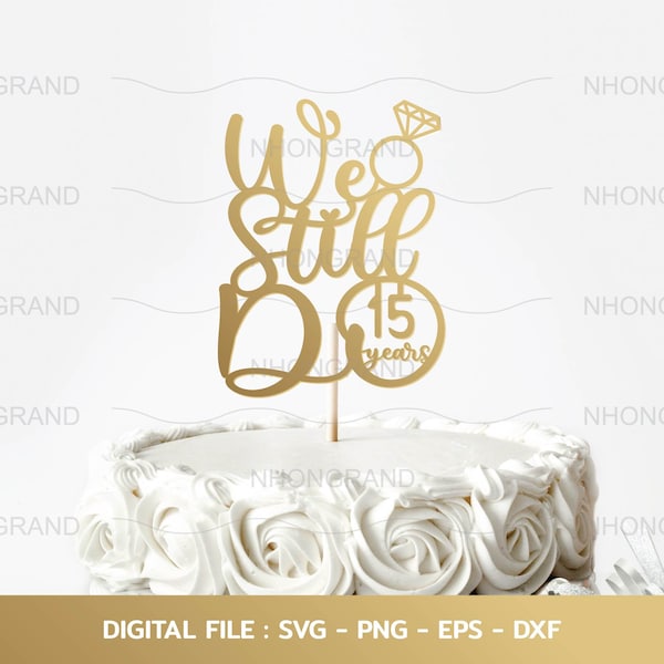 15th Wedding Anniversary Cake Topper - Etsy
