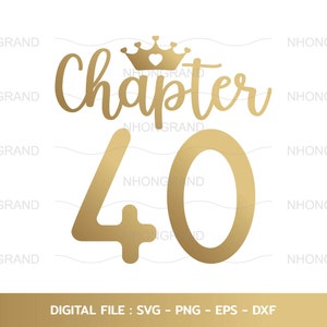 Chapter 40 Years Svg With Crown 40th Birthday Fabulous Anniversary ...