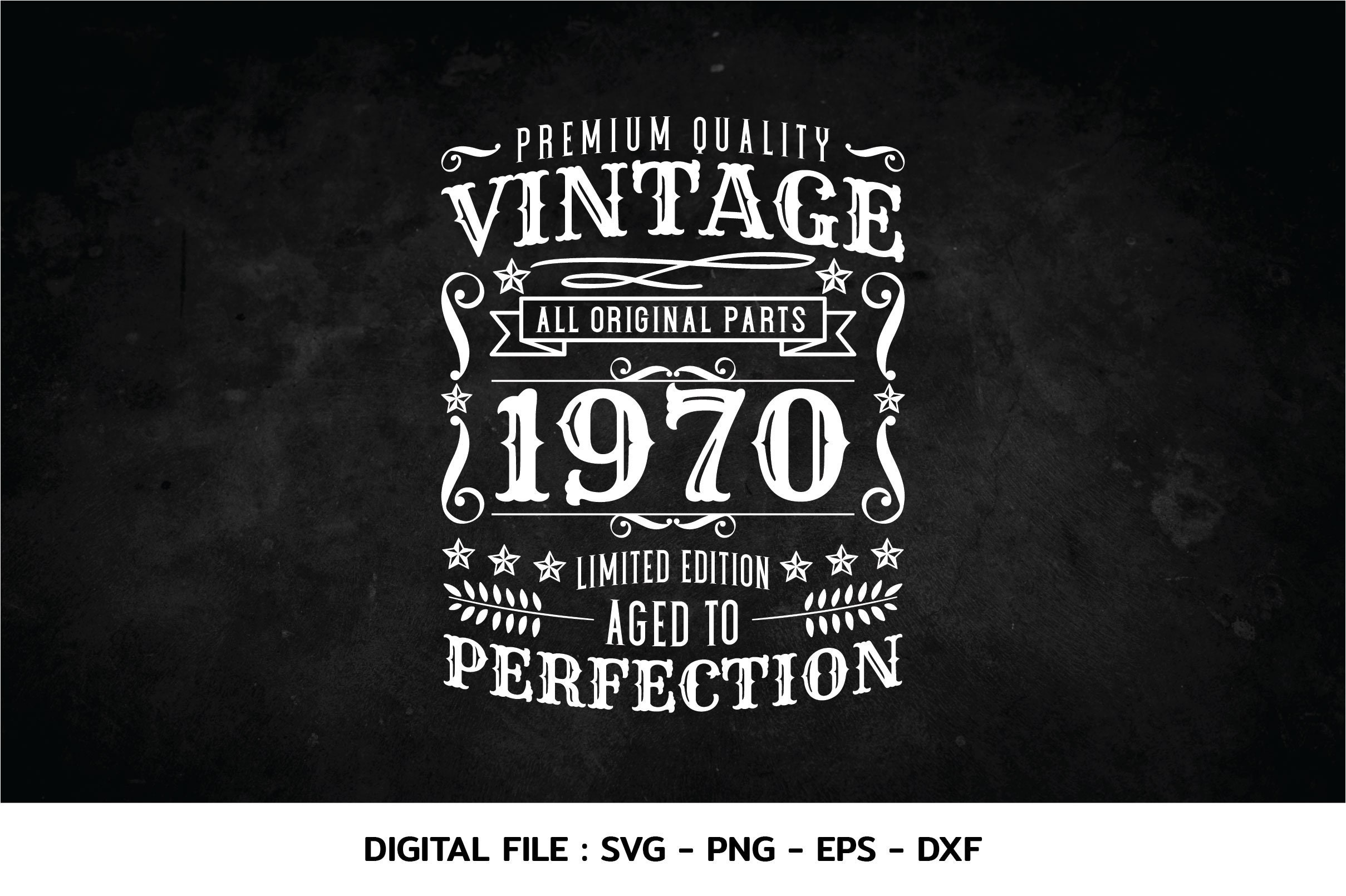 Vintage 1970 Birthday SVG: Aged to Perfection Design (digital Download ...