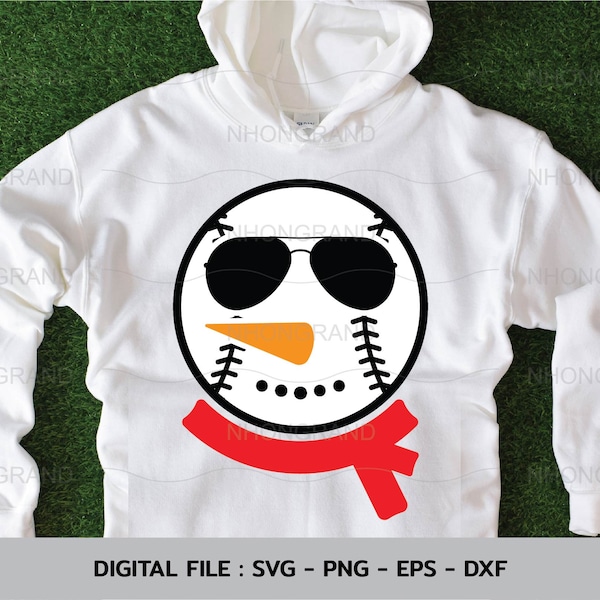 Baseball Snowman Svg - Etsy