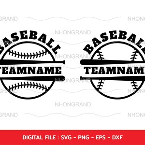 Baseball Split Team Name With Baseball Bat, Lover Gift T-shirt, Cricut ...