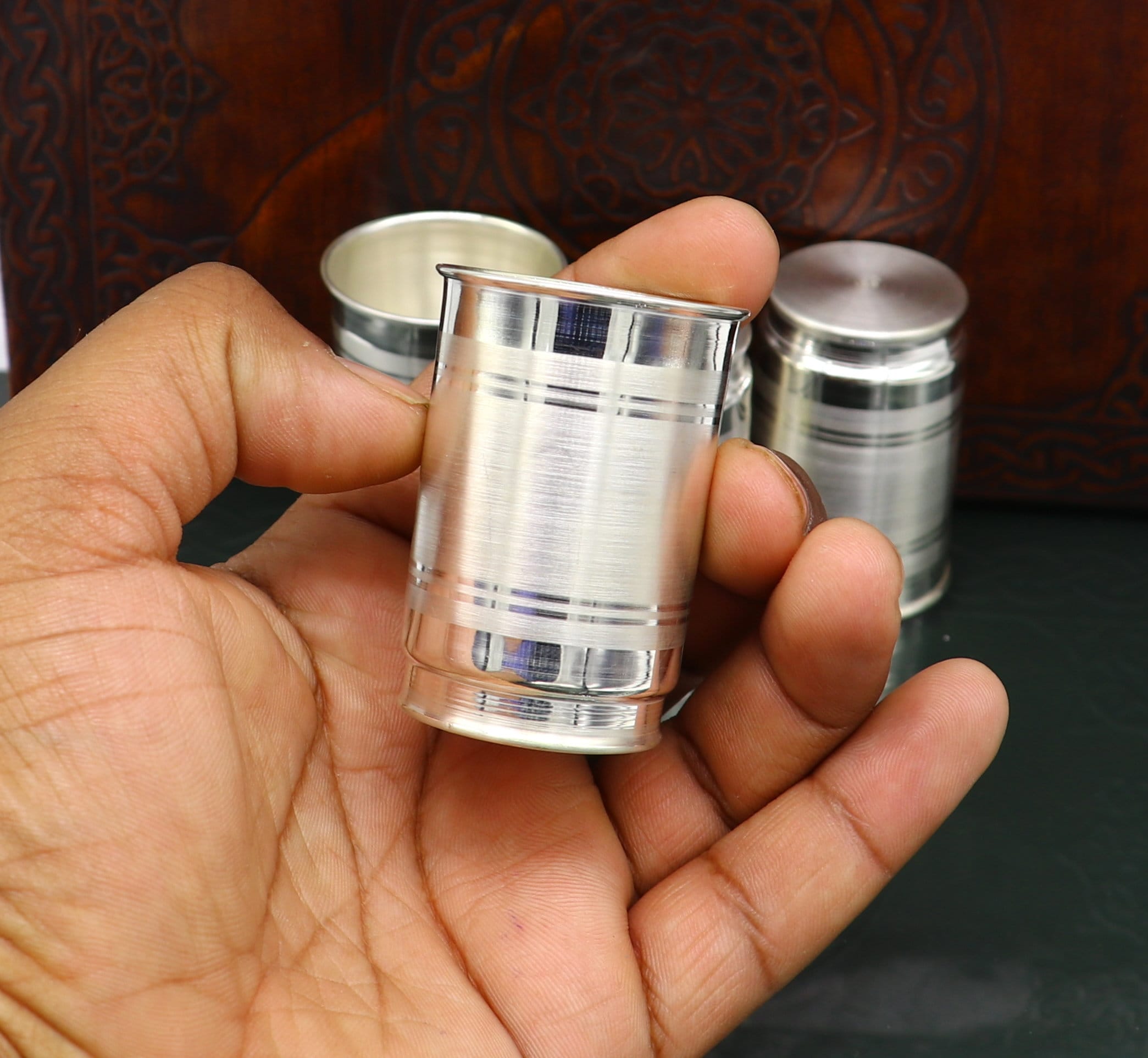 999 Fine Silver Handmade Water/milk Glass Tumbler/cup Gifting Silver ...