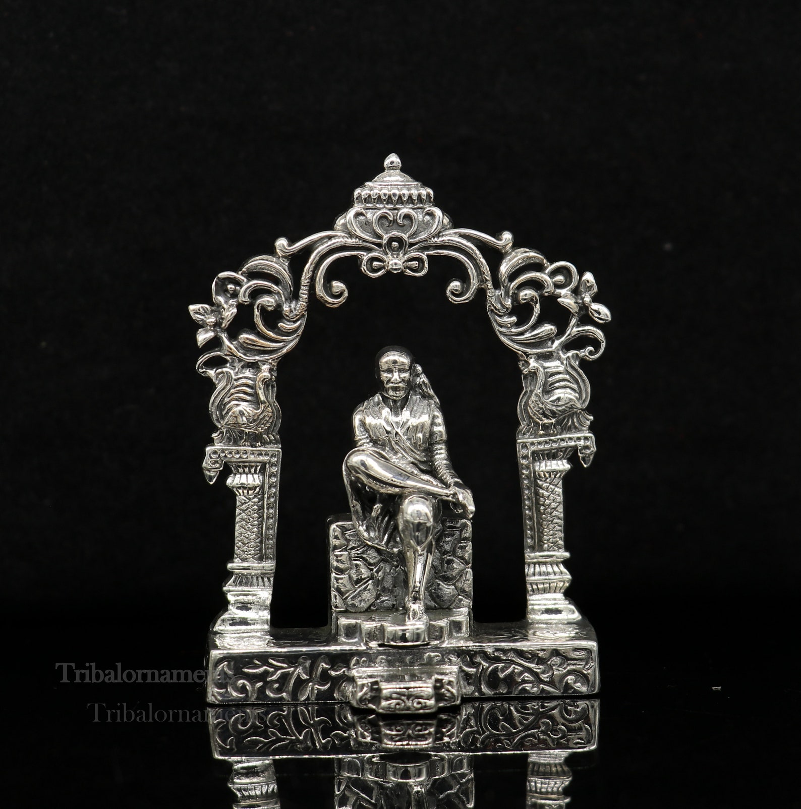 925 Sterling Silver Handmade Divine Idol Sai Baba Statue Murti - Etsy
