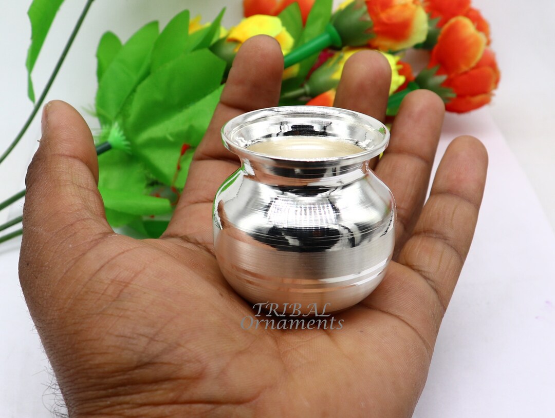 1.8"inches 925 Sterling Silver Handmade Plain Small Kalash or Pot ...