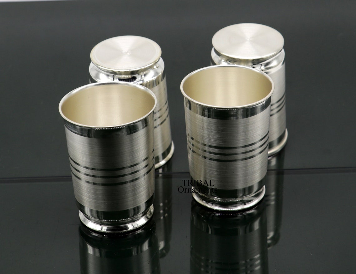 999 Pure Fine Silver Handmade Water Milk Cup Tumbler, All Sizes Silver ...
