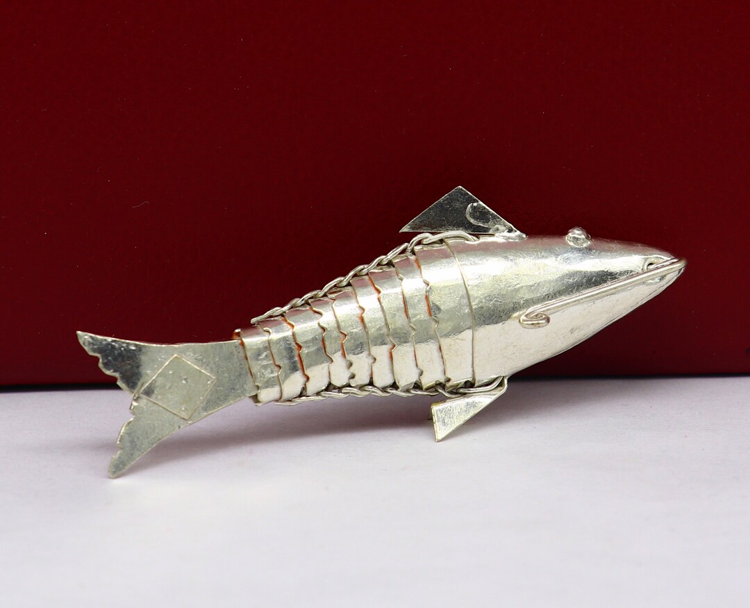 Solid Silver Handmade Silver Fish, Lord Vishnu Avatar Matsya, Silver ...
