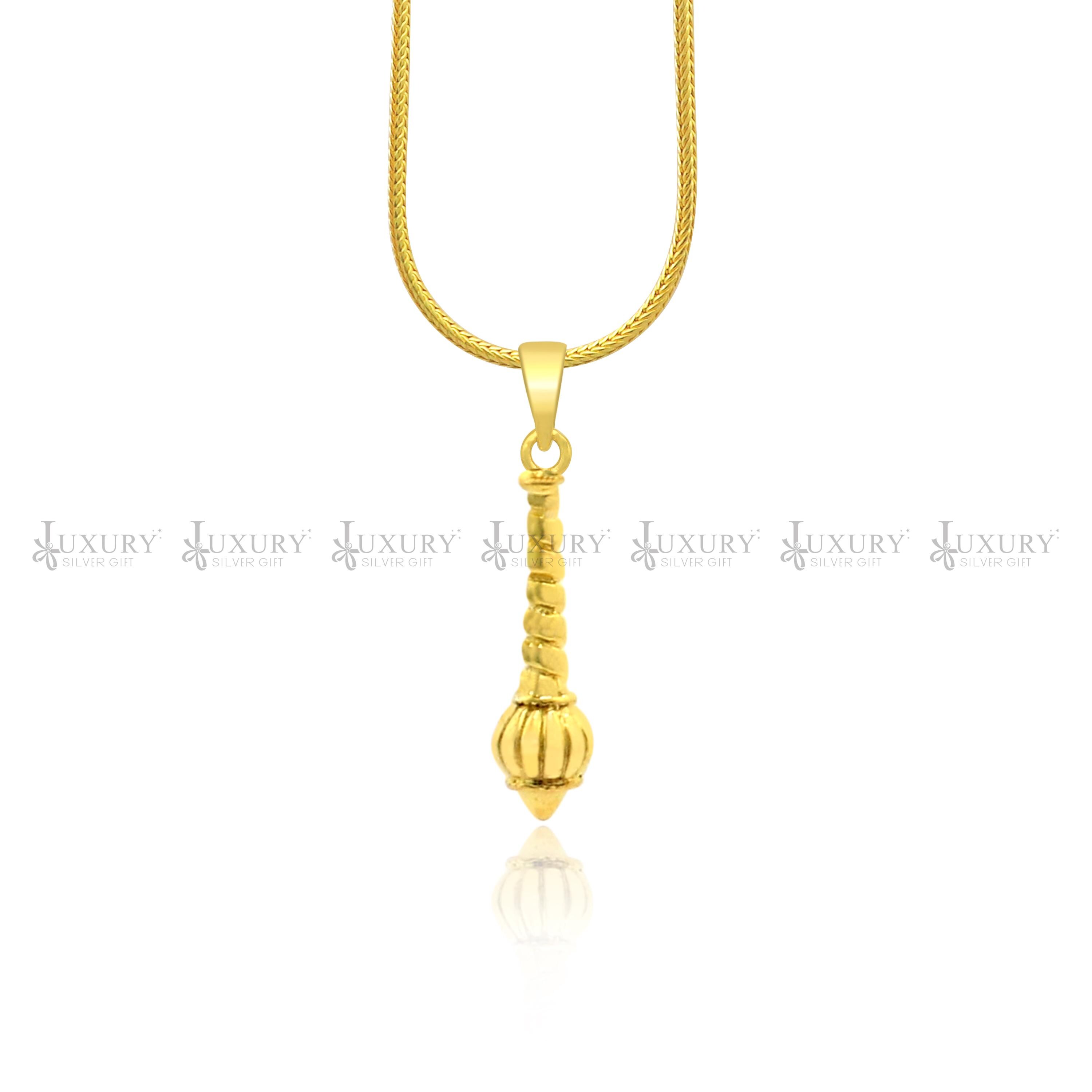 925 Sterling Silver or Gold Polished Handmade Lord Hanuman Mace bgota gada Sakha Design Stylish Pendant nsp885