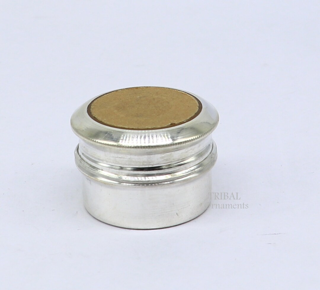 999 Pure Silver Handmade Small Kajal Box, Tobacco Box, Storage Box ...