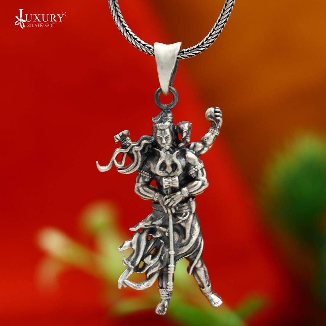 925 Sterling Silver Lord Shiva Divine Pendant With Chain Tribal ...