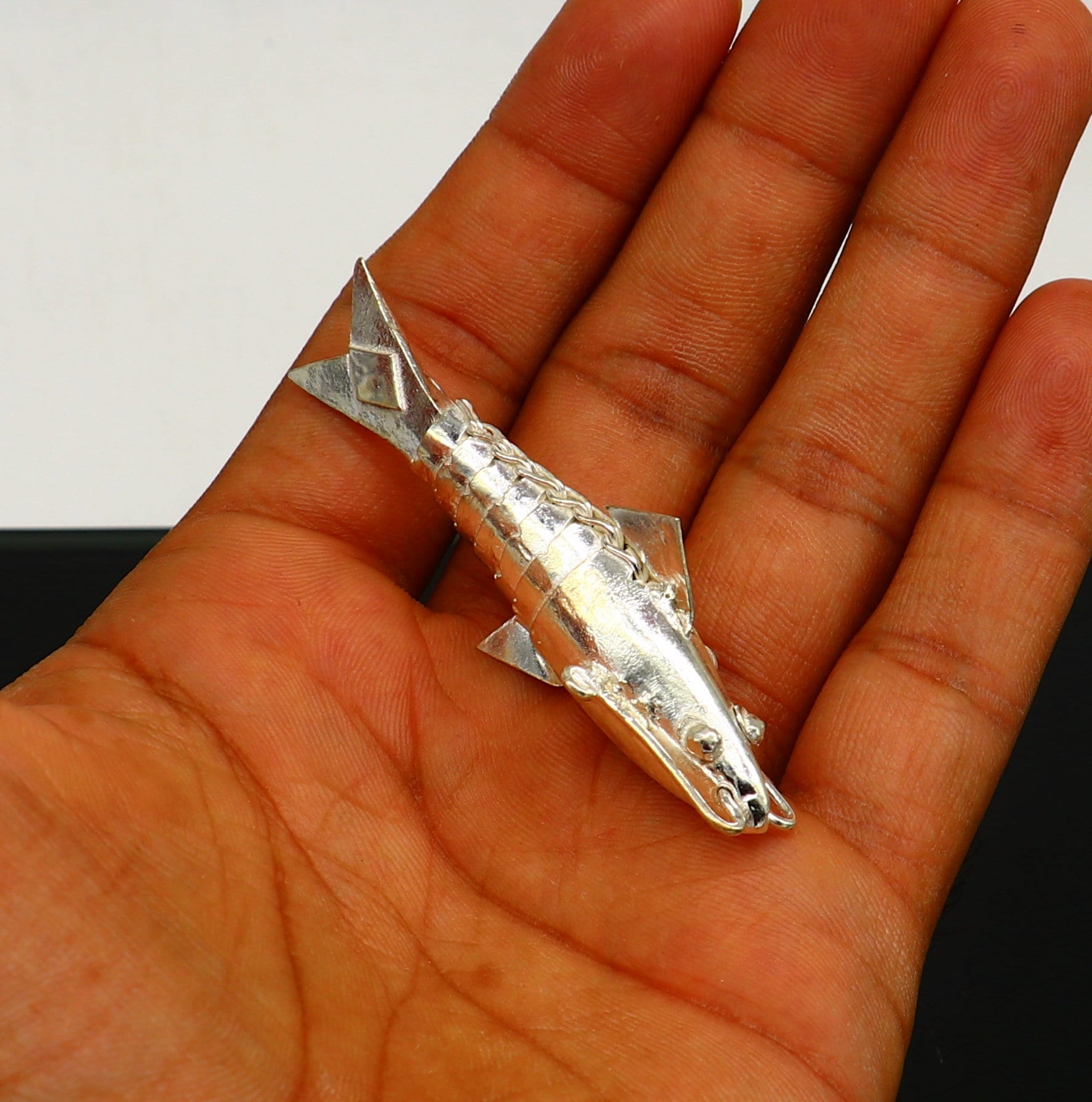 Solid Silver Handmade Silver Fish, Lord Vishnu Avatar Matsya, Silver ...