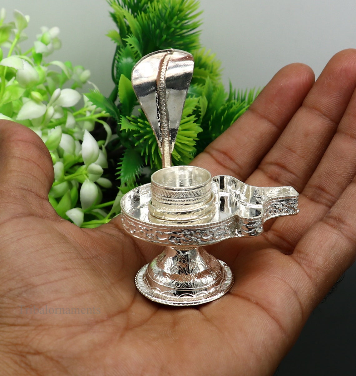 Pure 925 Solid Sterling Silver Lord Shiva Lingam Stand/jalheri, Use for ...