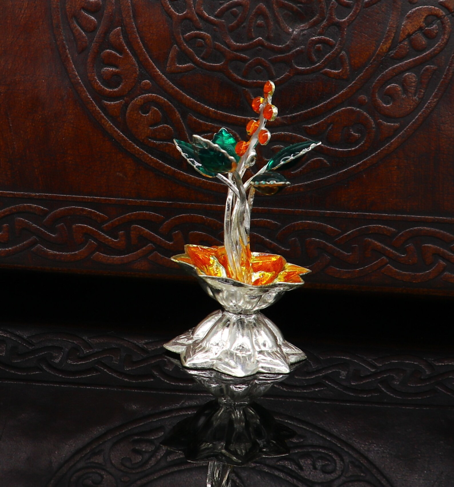 925 Sterling Silver Fabulous Puja Utensils, Silver Basil Rosary Mini ...