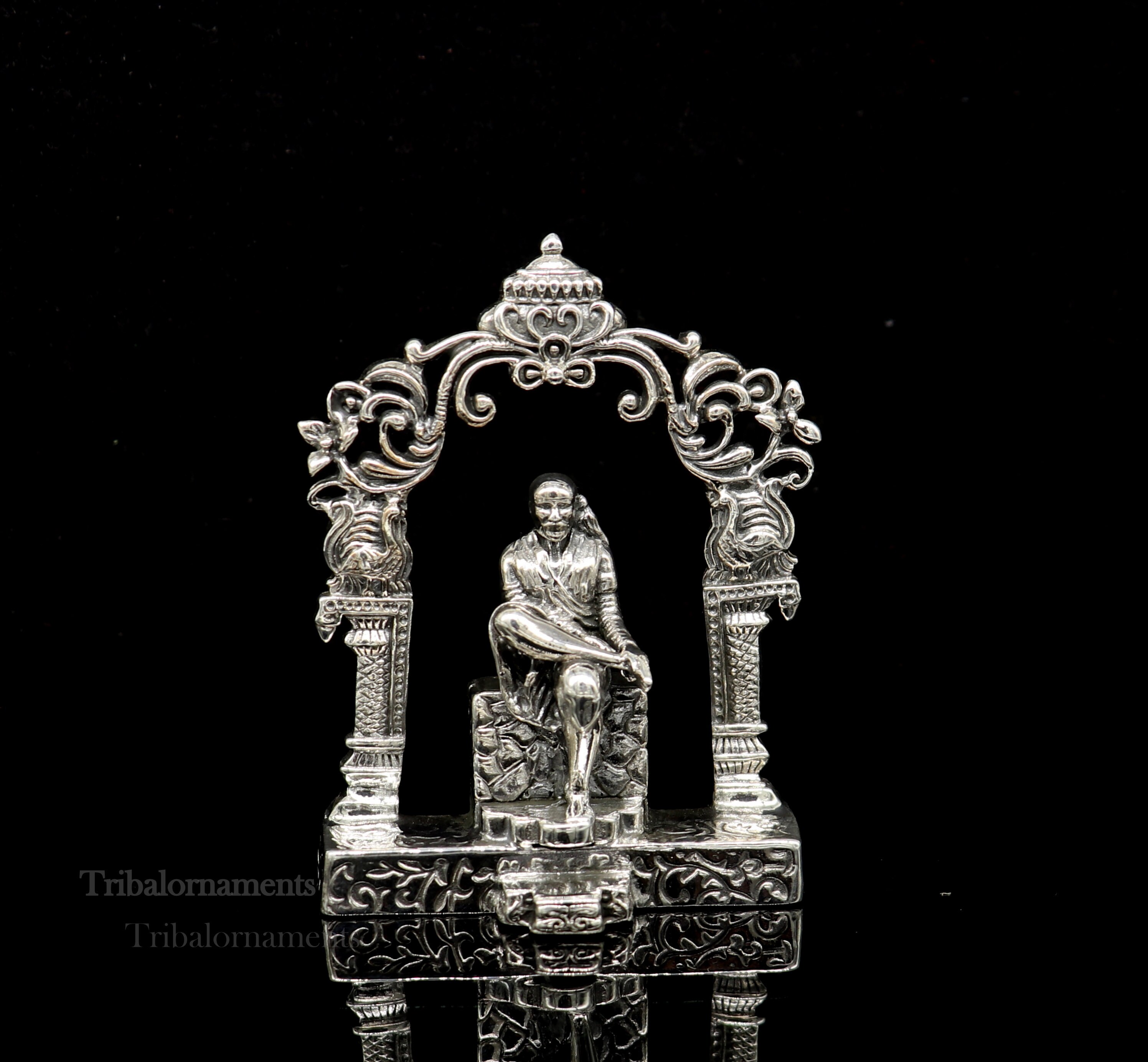 925 Sterling Silver Handmade Divine Idol Sai Baba Statue Murti - Etsy