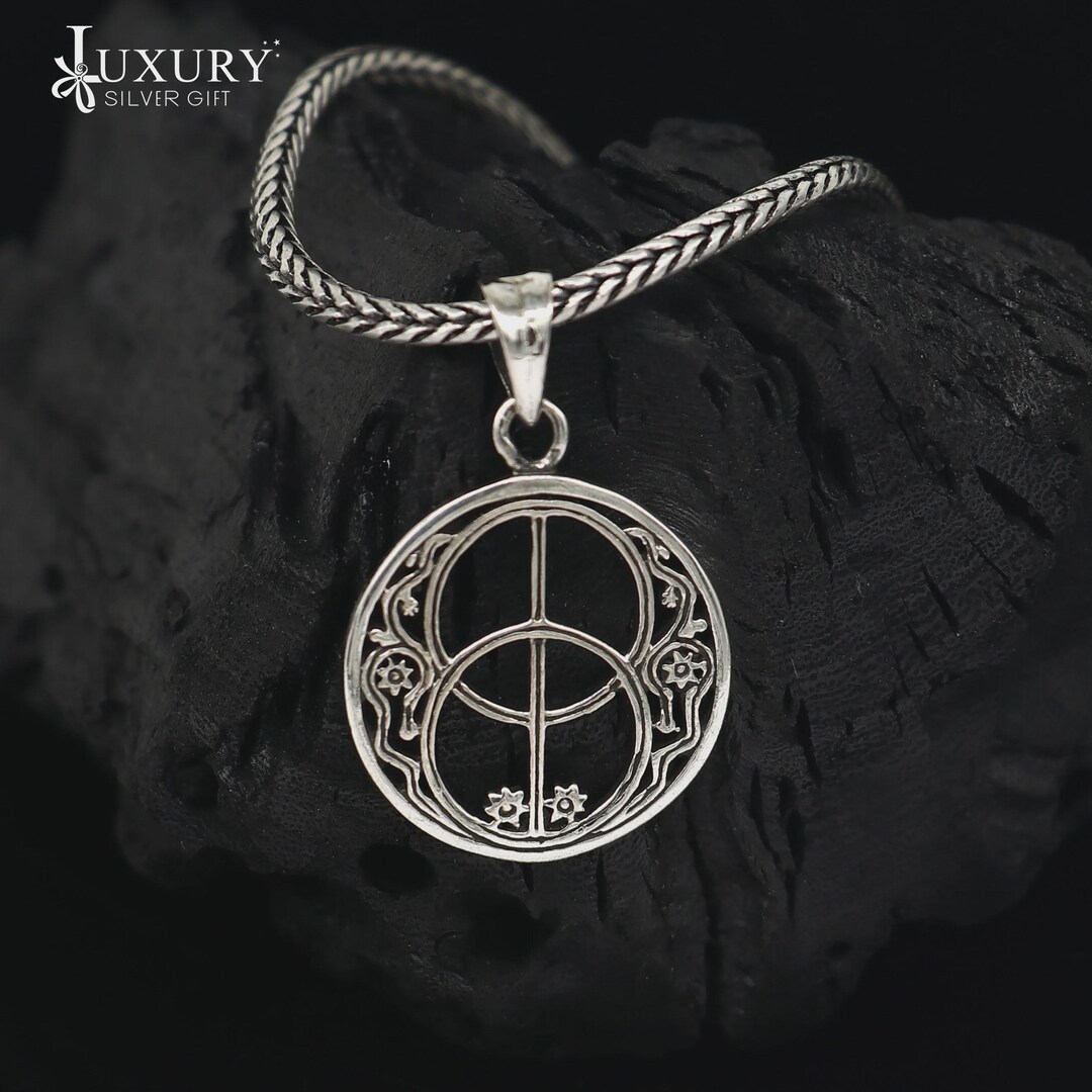 925 Pure Silver Silver Chalice Well, Sacred Geometry Pendant Best Pendant, Wheat Chain Necklace ...