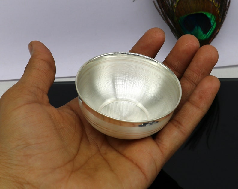 999 Pure Silver Handmade Solid Baby Bowl Silver Tumbler Gifting Silver ...