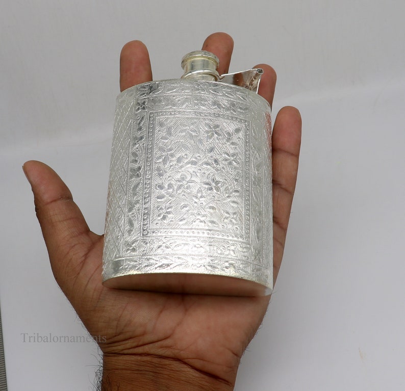 925 Sterling Silver Customized Design Silver Wine Bottle, Silver Drink ...
