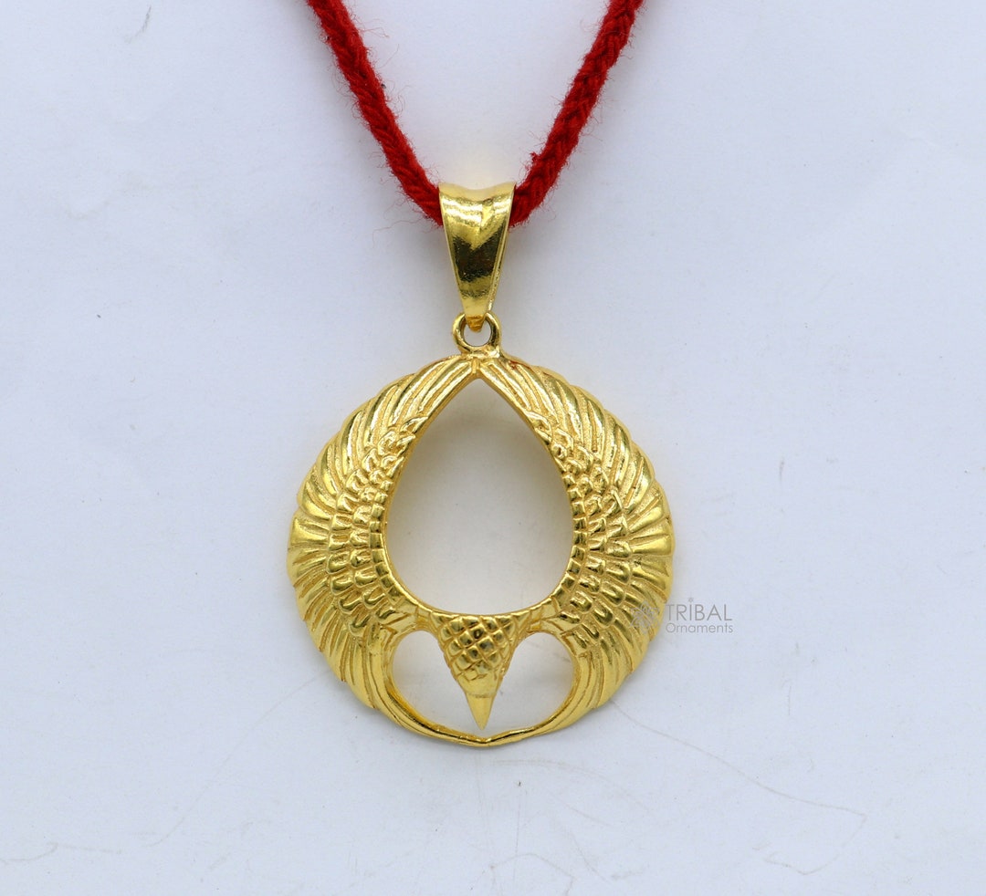 925 Sterling Silver Hindu Idol Lord Vishnu Vahan Garuda Eagle Pendant ...