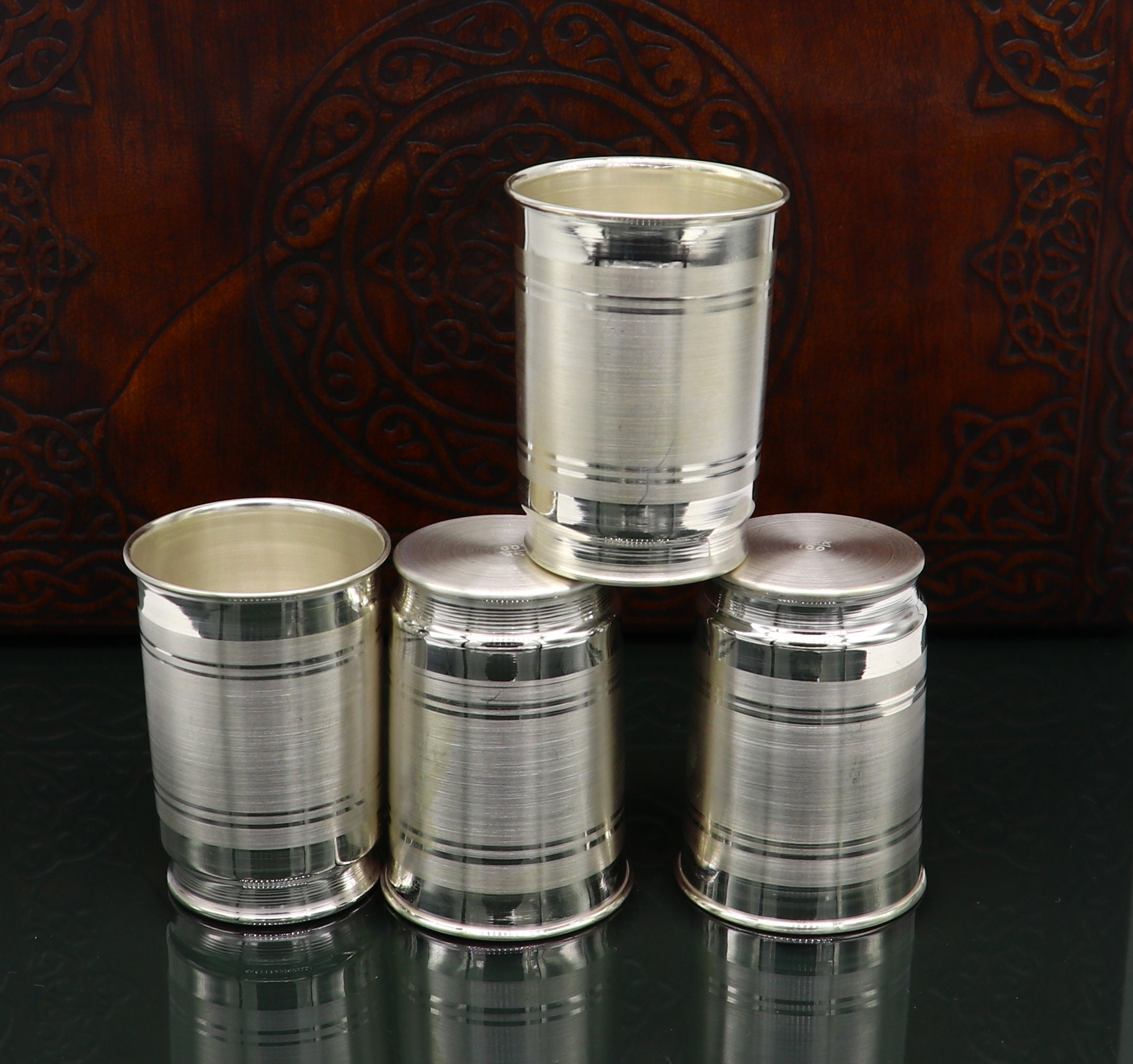 999 Fine Silver Handmade Water/milk Glass Tumbler/cup Gifting Silver ...