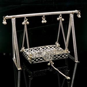 Sterling Silver Handmade Bal Gopala Jhula, Little Krishna Swing, Laddu ...