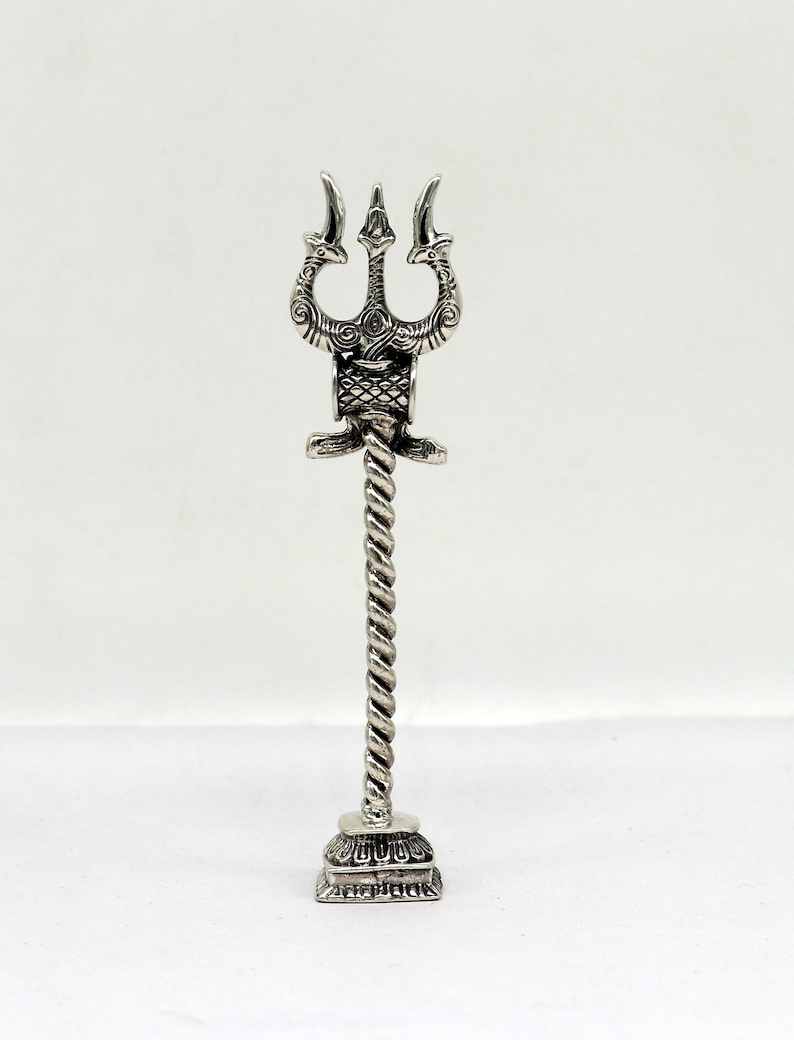 925 Sterling Silver Handmade Lord Shiva Trident With Damaru, Fabulous ...