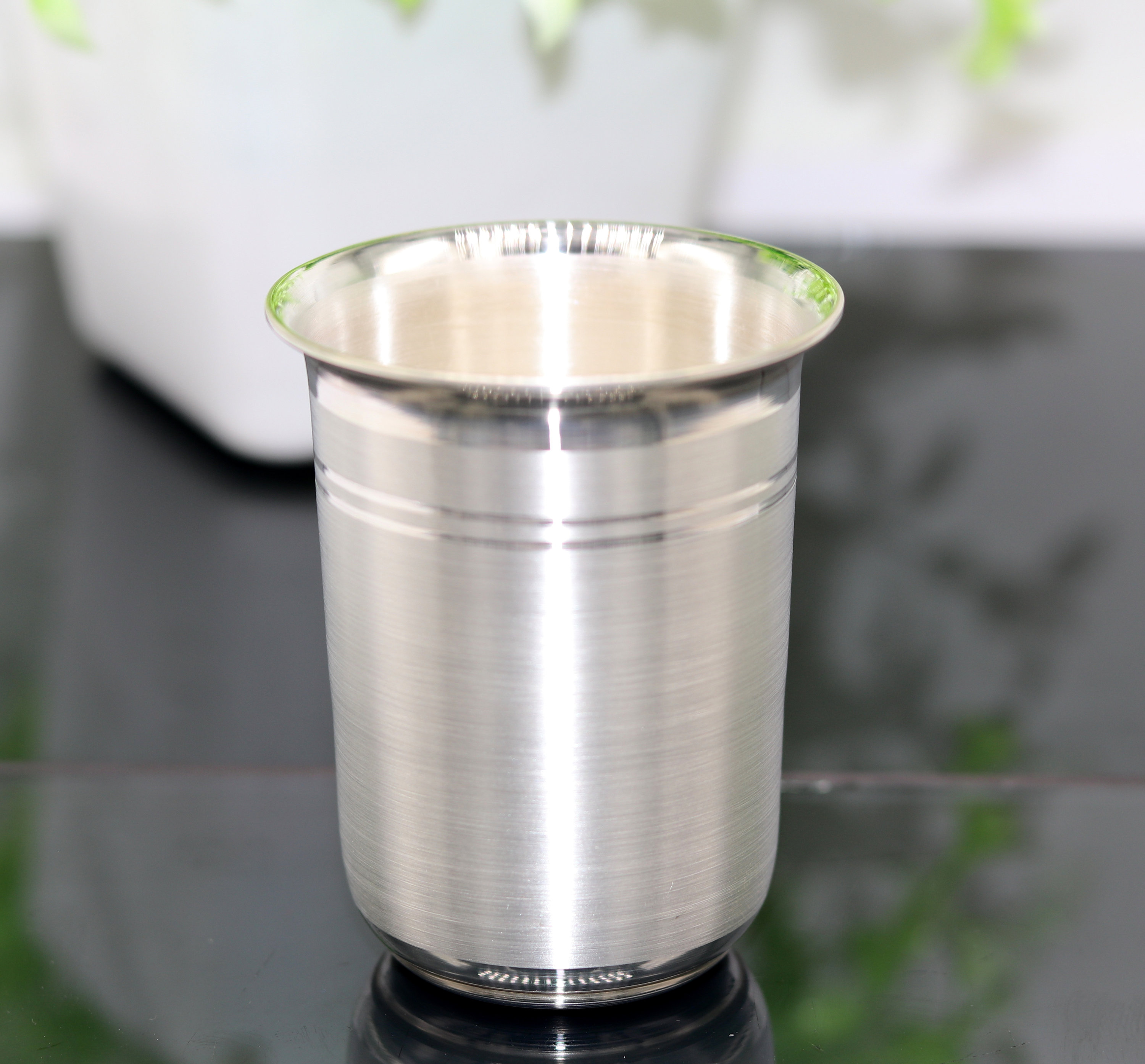 999 Pure Silver Handmade Solid Water/ Milk Glass, Silver Tumbler ...