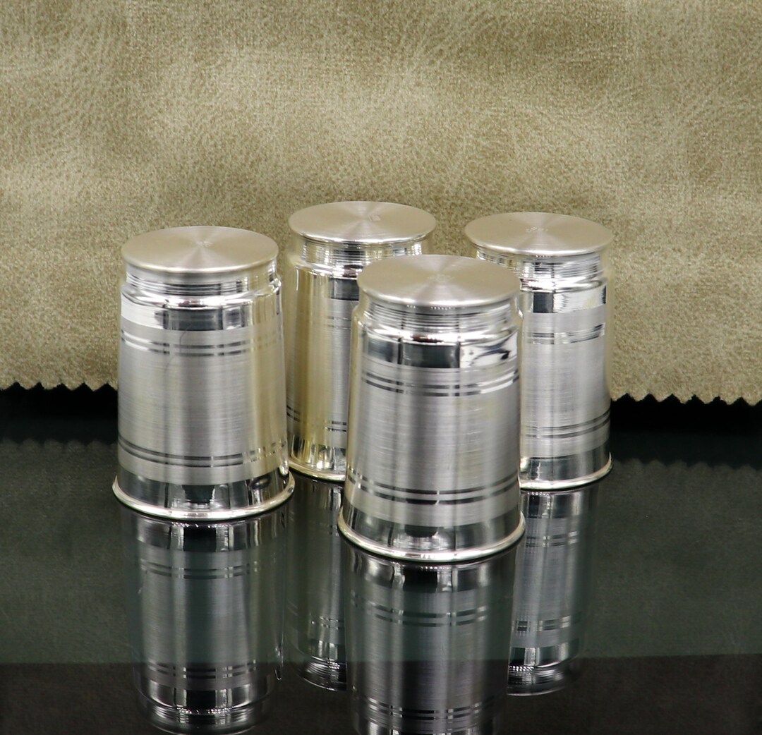 999 Fine Silver Handmade Water/milk Glass Tumbler/cup Gifting Silver ...