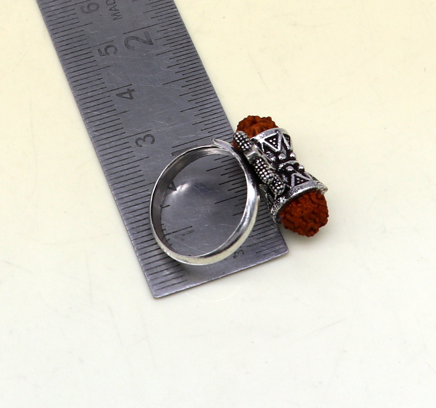 Lord Shiva Damaru Design Rudraksha Ring Fabulous 925 Sterling - Etsy