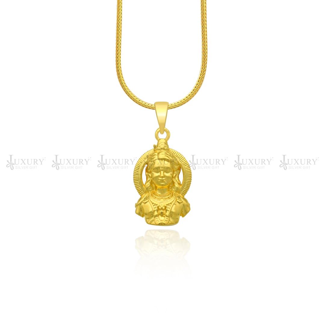 925 Sterling Silver Gold Polished Lord Rama Lalla Divine Pendant Nsp913 ...