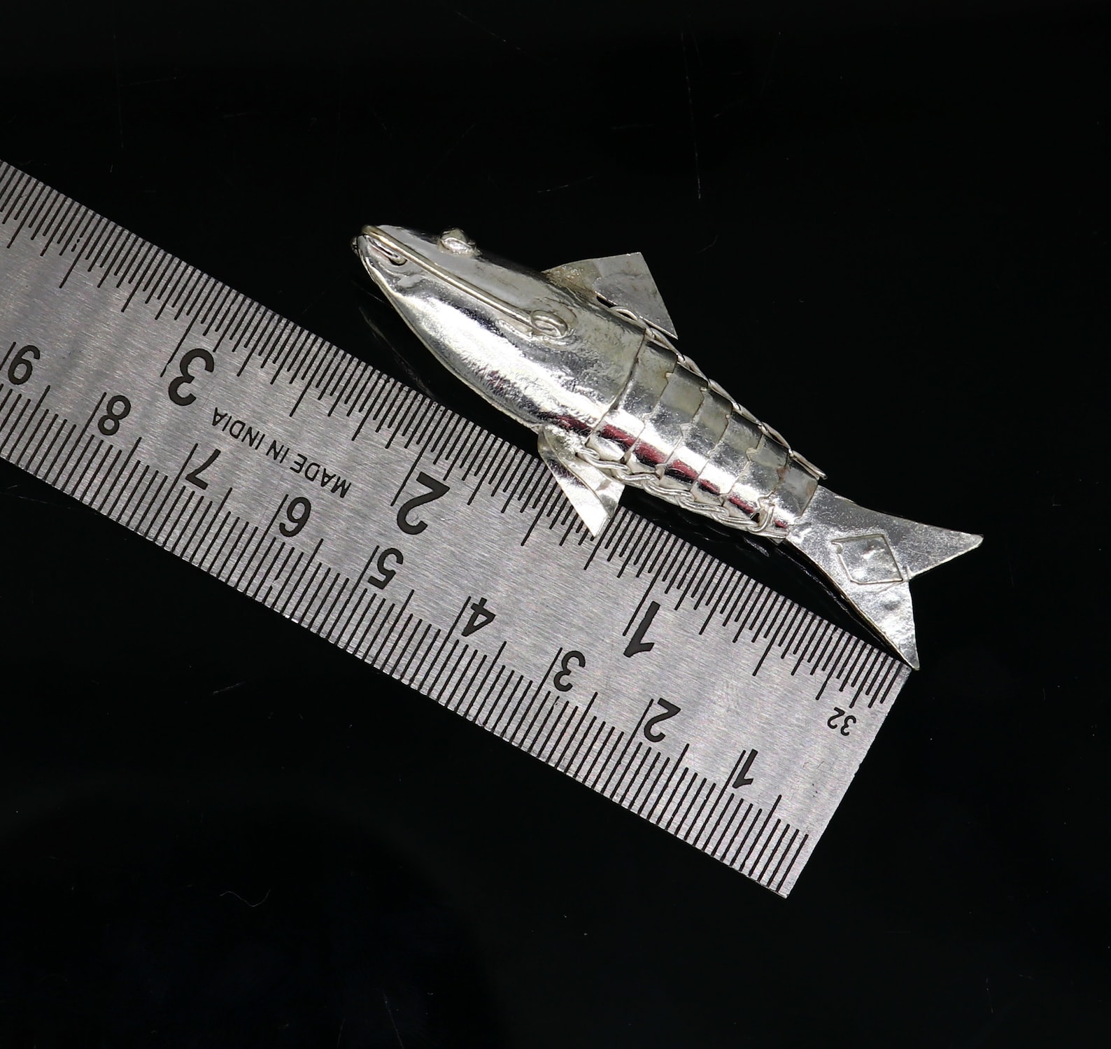 Solid Silver Handmade Silver Fish, Lord Vishnu Avatar Matsya, Silver ...