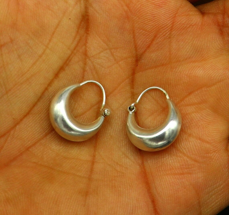 925 Sterling Silver Handmade Hoops Kundal Earring, Excellent Designer ...