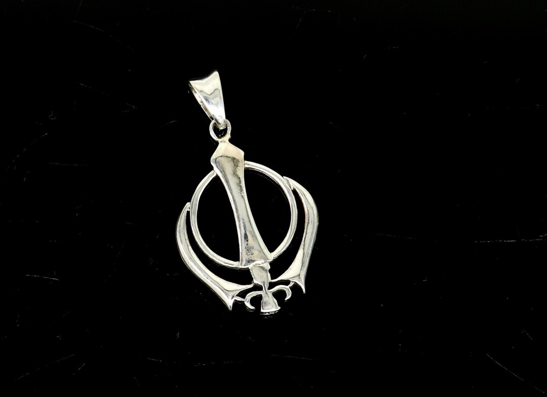 925 Sterling Silver Customized Handmade Design Khalsa Waheguru Symbol ...