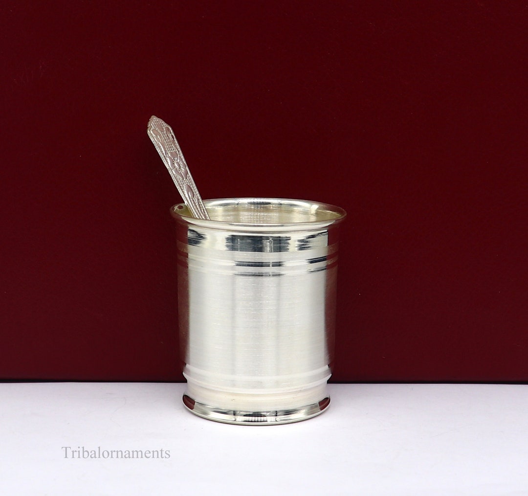 999 Silver Water/milk Glass Tumbler/ Cup Gifting Silver Utensils ...