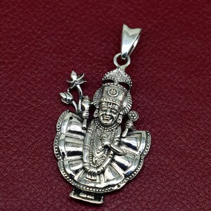 925 Sterling Silver Handmade Hindu God Lord Krishna Shrinathji Pendant ...