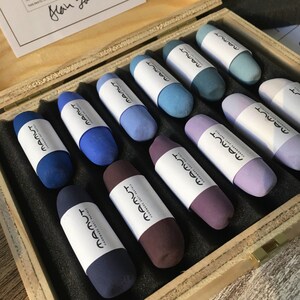 Handmade Soft Pastel Set: 12 Artisan Colors, Wooden Box - Etsy