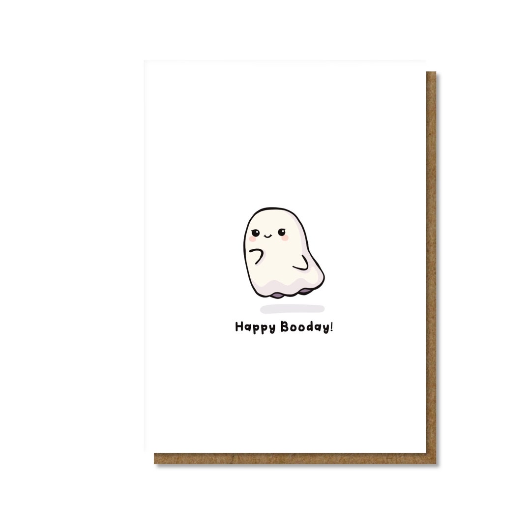 Halloween Themed Ghost Birthday Card A5 - Etsy