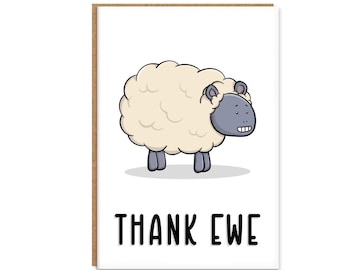 Thank Ewe Thank You Card - Etsy