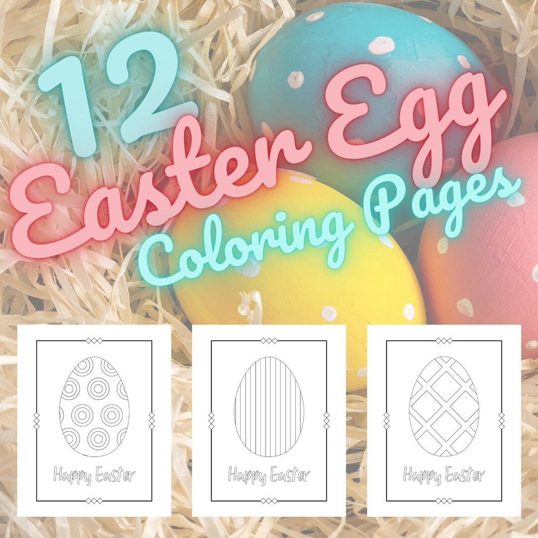 Easter Egg Coloring Page Digital/instant Download - 12 Different ...