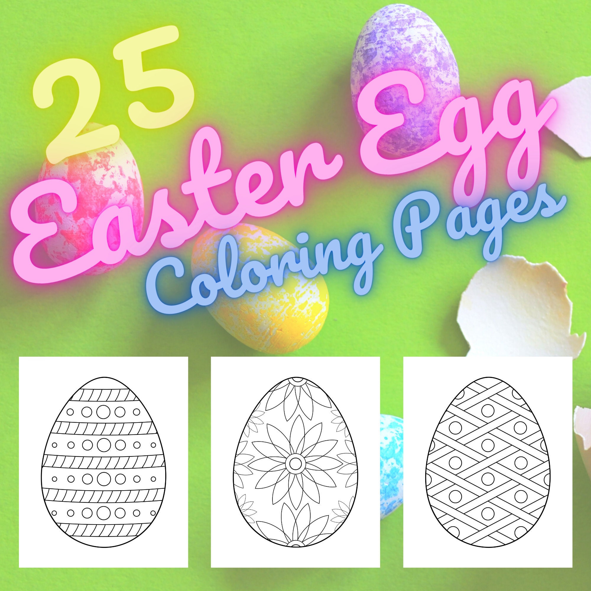 Color Your Own Easter Egg Coloring Page Digital/instant Download - 25 ...